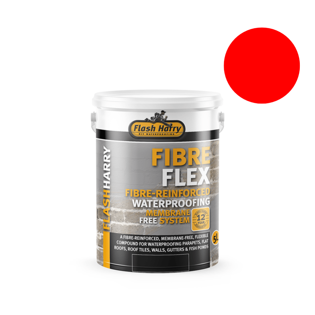 Flash Harry – Fibre Flex – 5L – Red | Fibre-Reinforced Waterproofing