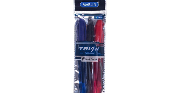 Marlin - Tri Gel Pen 3's Assorted 0.7mm (SM96)